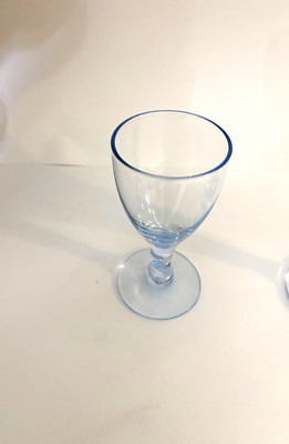 Set of 5 Seneca Crystal "Pirouette Blue" Glasses 3 3/8 x 5/8 " Shot ...