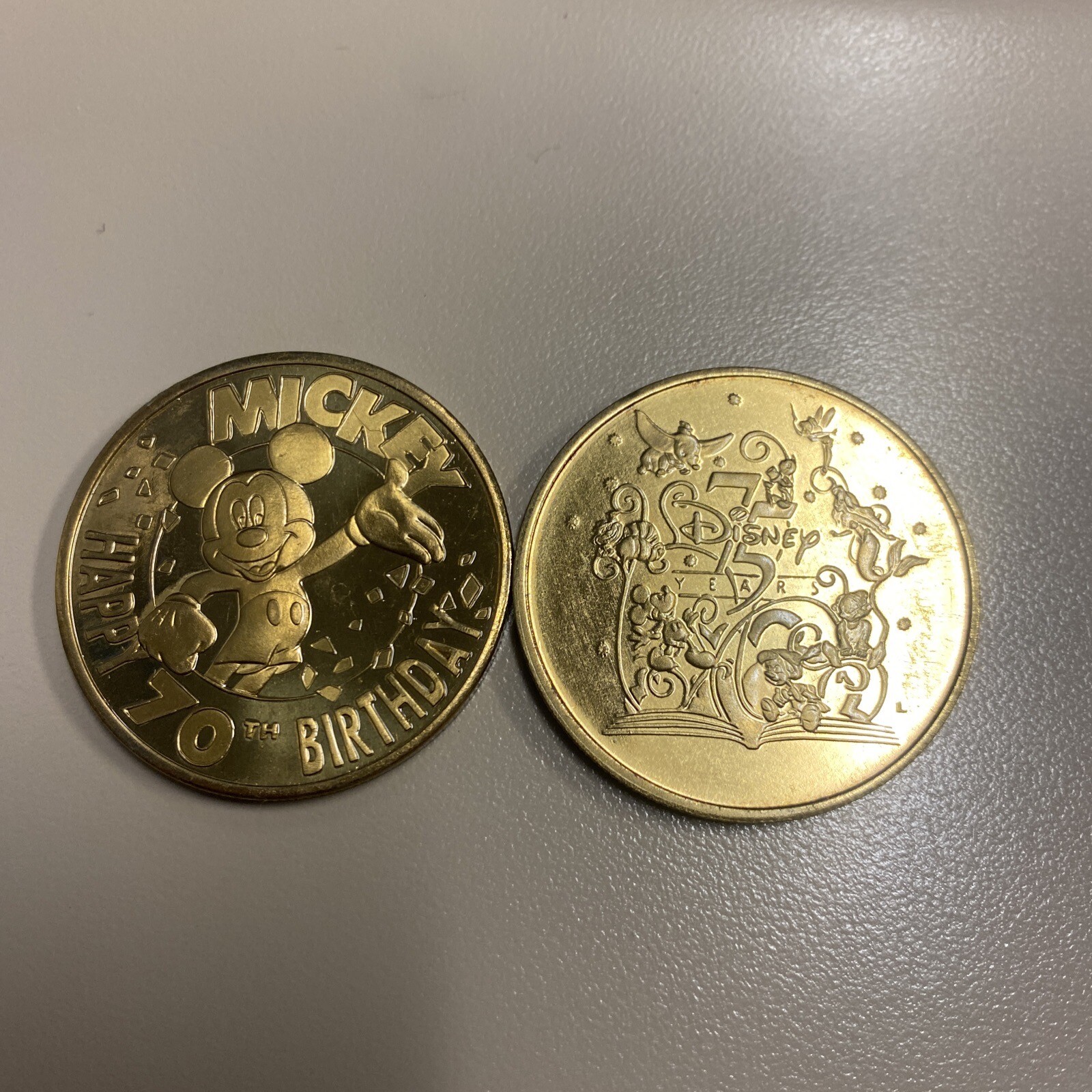 Mickey 70th Birthday Gold Coin Disney 75 Years Vintage | eBay
