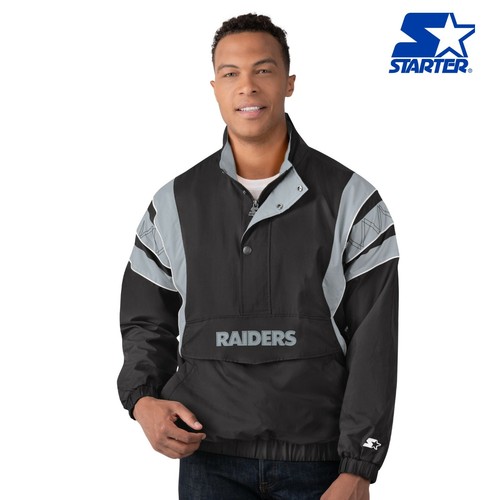Las Vegas Raiders Starter IMPACT THROWBACK Half-Zip Pull Over Jacket ...