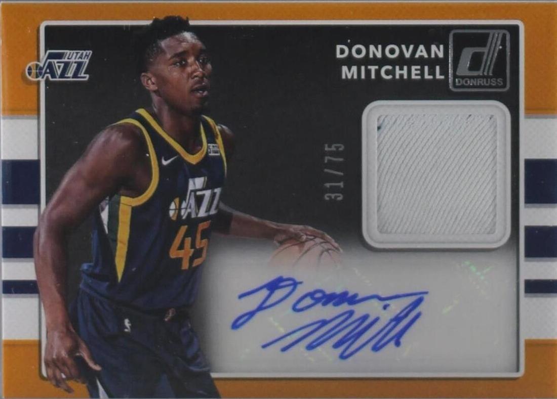 2017-18 Panini Donruss - Rookie Materials Signatures Donovan Mitchell # ...
