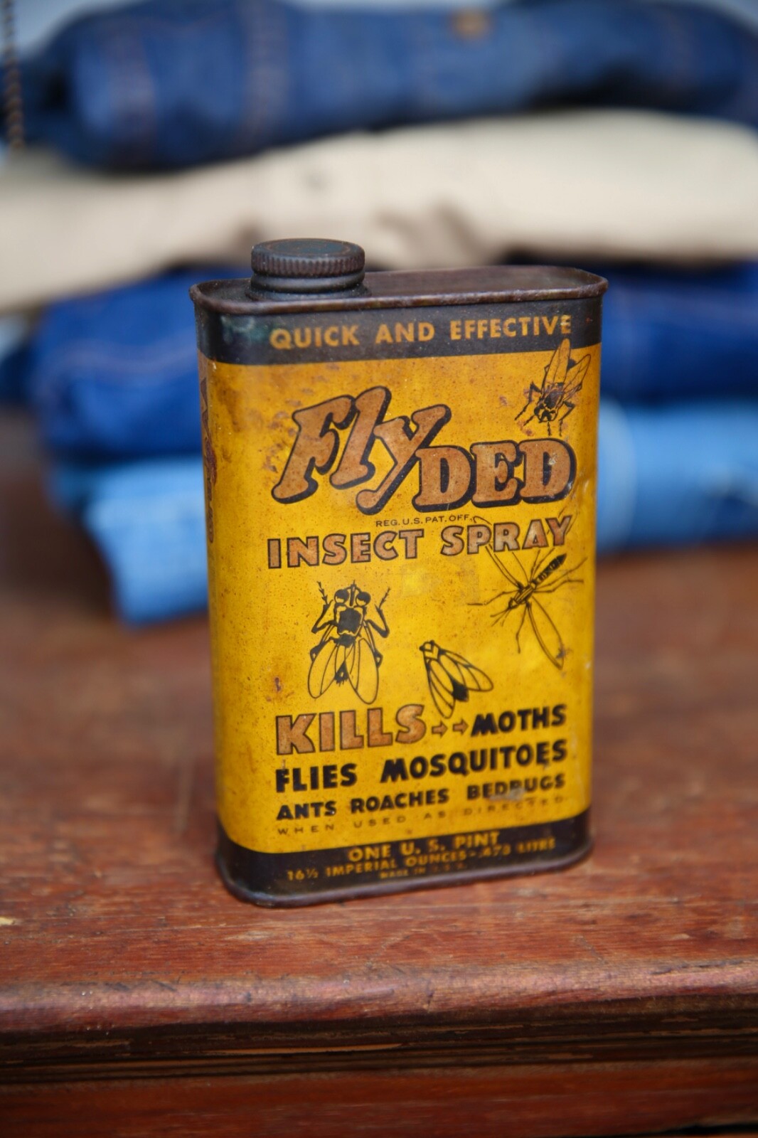 Vintage Fly Ded Insect Bug Spray Metal Can Advertising Empty RARE Ants ...