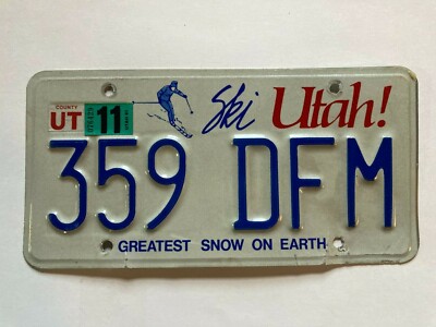 1991 Utah License Plate Greatest Snow on Earth Slogan Ski Skiing | eBay
