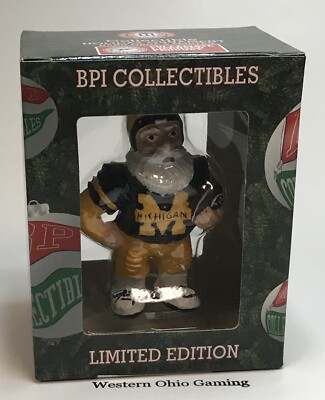 BPI Michigan Wolverines Santa Christmas Tree Ornament NEW LE Football ...