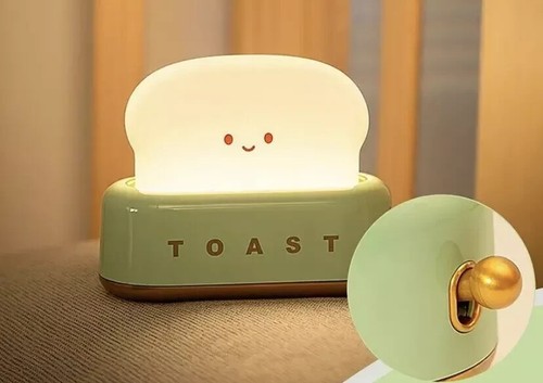 Toaster Lamp, Rechargeable with Smile Face Toast Bread Cute Toaster ...