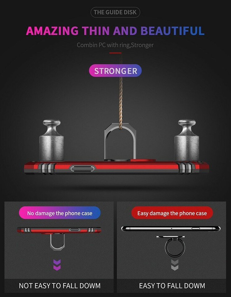 iPhone 11 Pro Max Case, Armour Strong Magnetic Metal Ring Holder ...