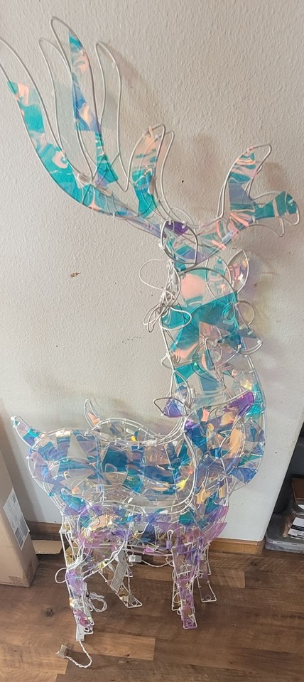 Kringle Express S/3 Lit Outdoor Flat-tastic Iridescent Deer Family | eBay