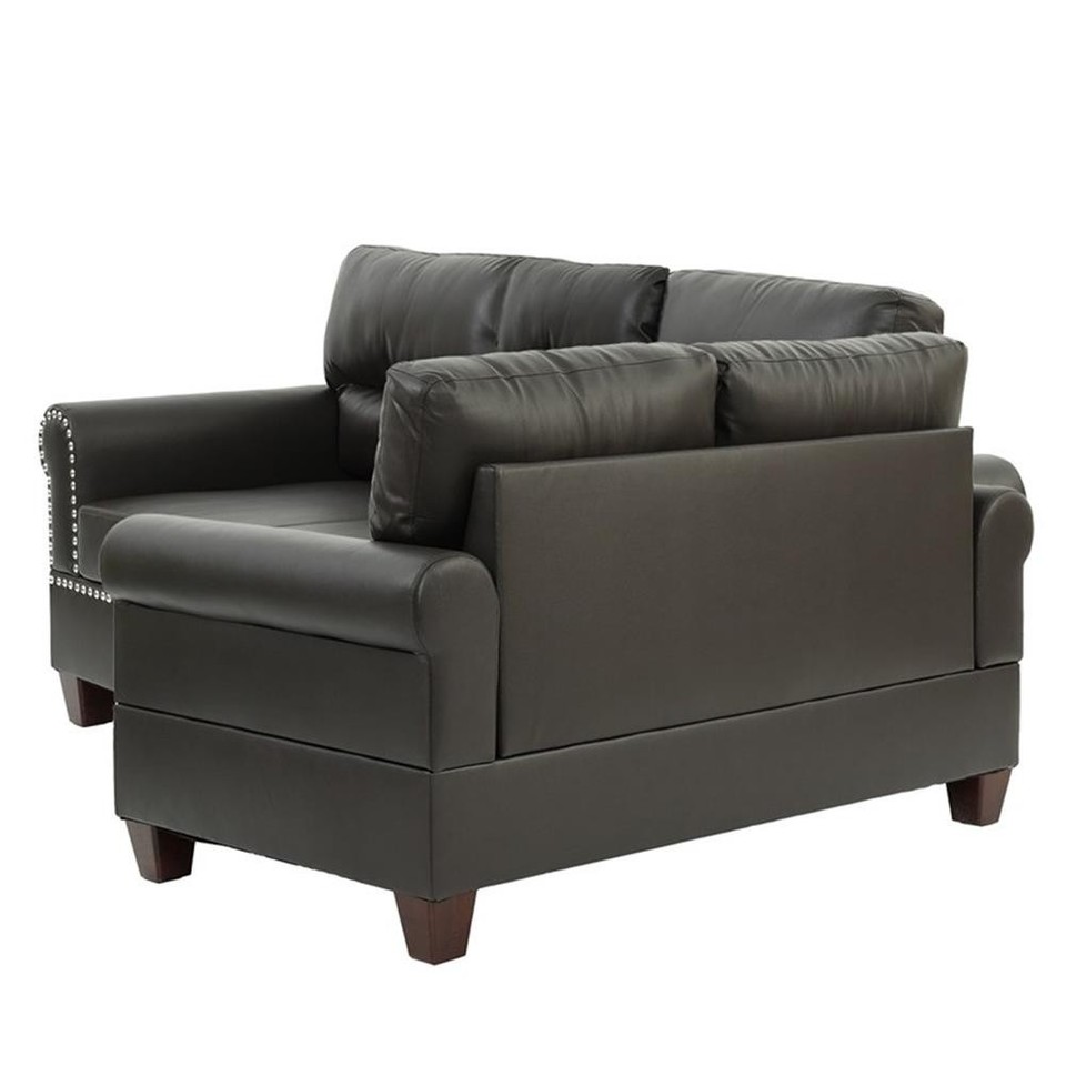 Poundex Furniture 2 Piece Faux Leather Sofa and Loveseat Set in ...