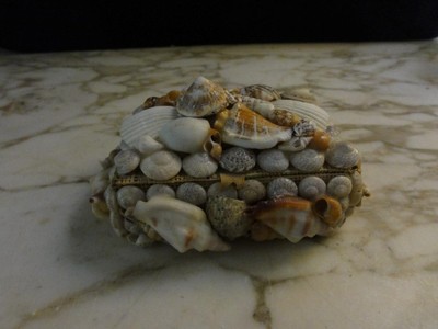 Vintage Miniature Seashell Retro Jewelry Trinket Box | eBay