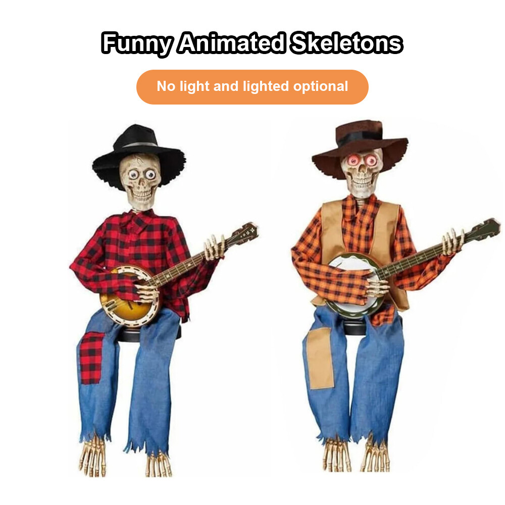 Funny Animated Banjo Skeletons Realistic Skeleton Decorations for R5P6 ...