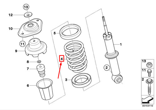 NEW OEM MINI COOPER S JCW R53 REAR JCW RED COIL SPRING 33536768417 ...
