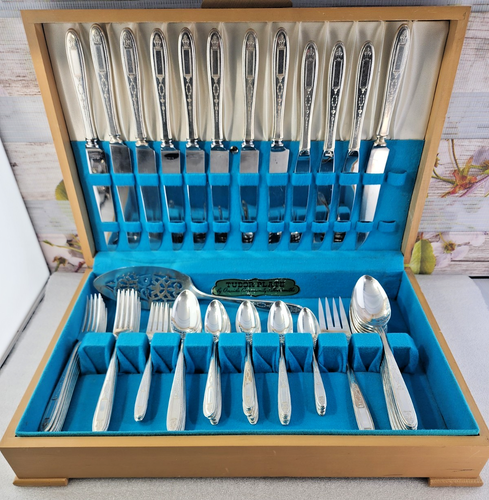 77 Pcs Vtg Oneida Community Plate 1921 GROSVENOR Silver Plate ...