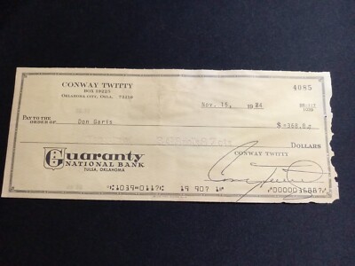 Conway Twitty Signed Check | eBay