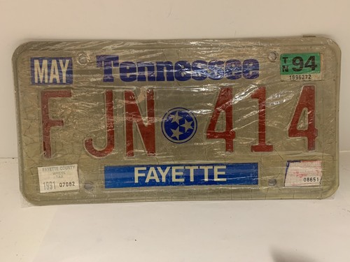 1994 Tennessee LICENSE PLATE FJN 414 Fayette COUNTY Still In Plastic | eBay
