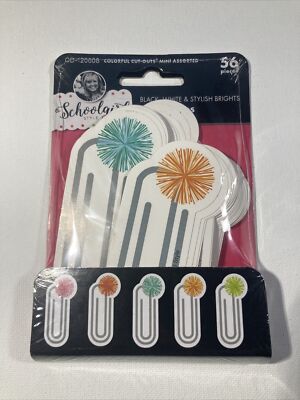 Black, White & Stylish Brights Paper Clips Mini Cut-Outs, Pack of 56 | eBay