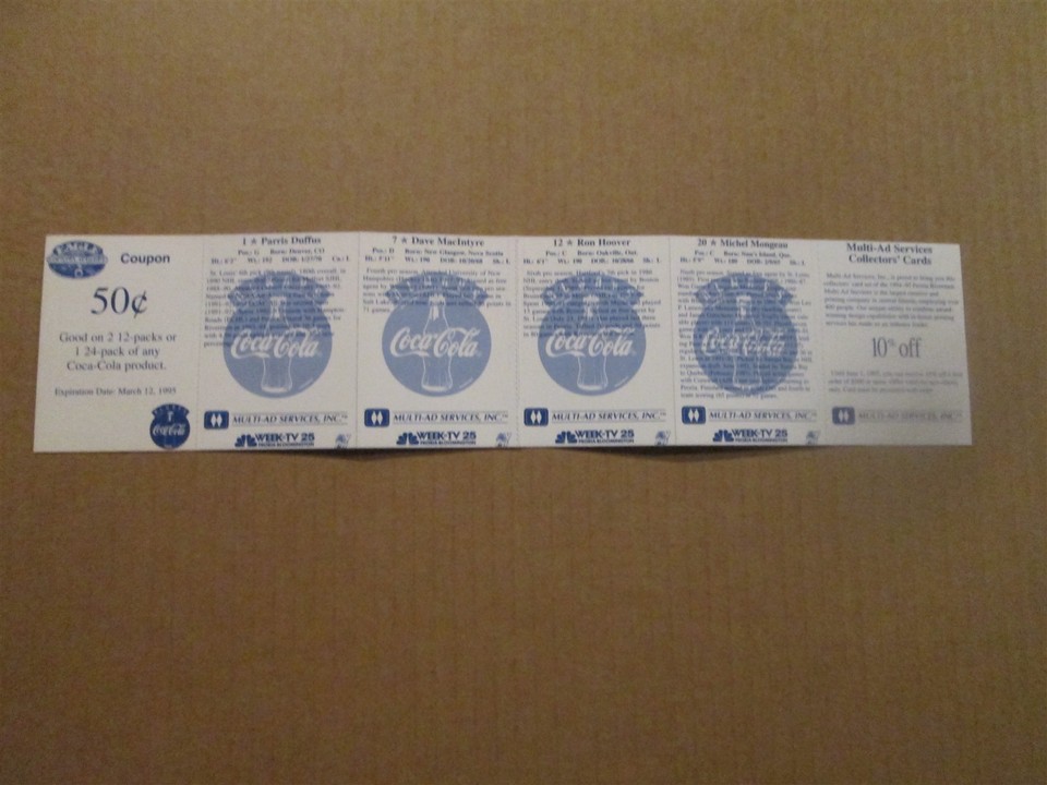 IHL Peoria Rivermen Vintage Circa 1994-95 Team Logo Hockey Cards Strip ...