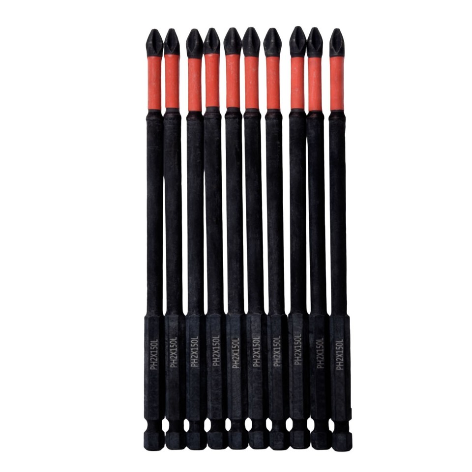 PH2 Magnetic Anti Slip Screwdriver Bit Set 10 Pack for Tight Grip on ...