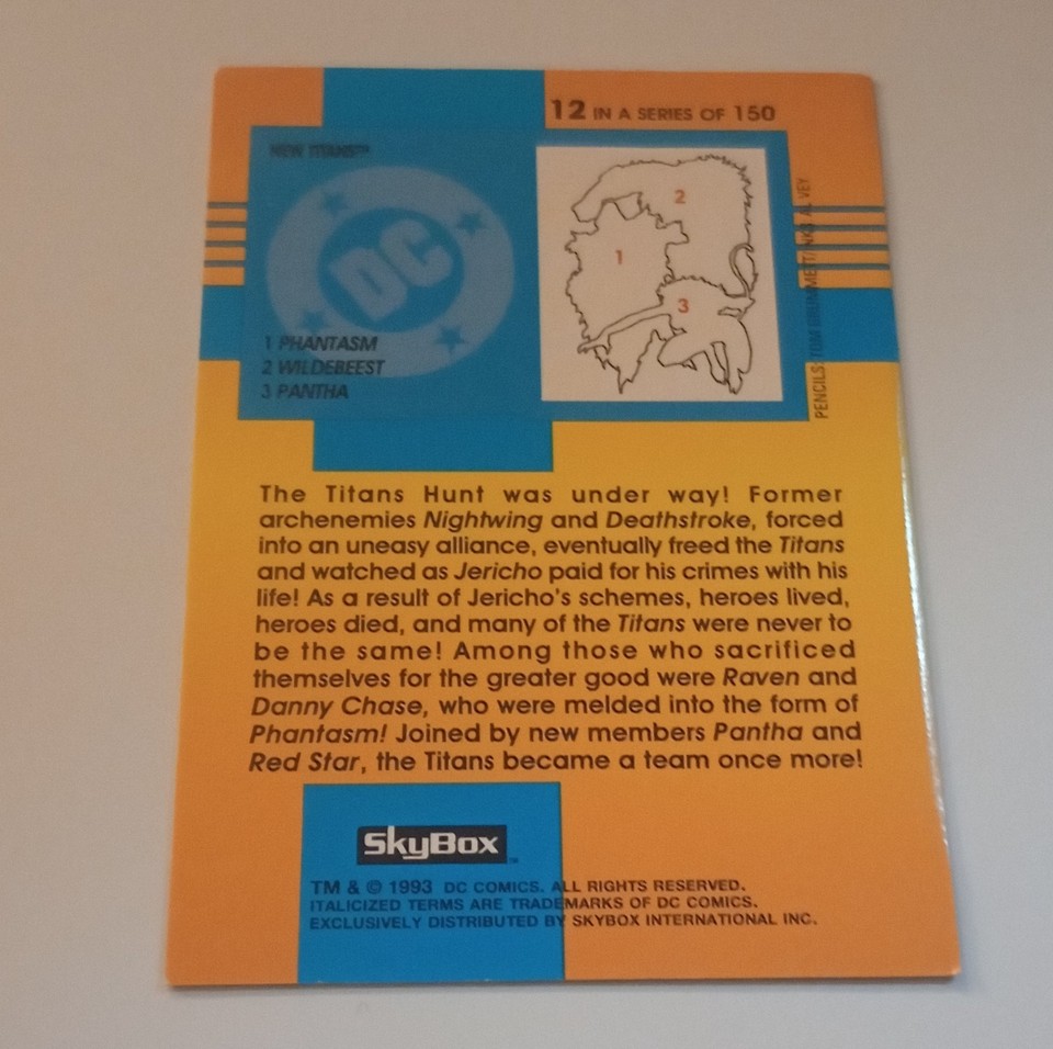 SkyBox New Titans? Phantasm Wildebeest Pantha DC Comics Trading Card ...