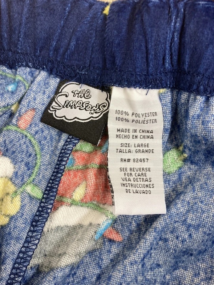 The Simpsons Homer Christmas Lights Blue Pajama Pants Men’s Size Large ...
