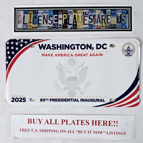 WASHINGTON DC 60TH INAUGURAL LICENSE PLATE BLANK 🔥FREE📬🔥 PRESIDENT ...