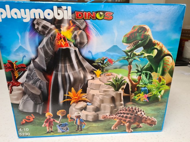 PLAYMOBIL Dinos Volcano with T-Rex Dinosaur Set (5230) for sale online ...