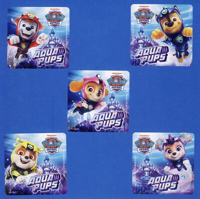 10 Paw Patrol Aqua Pups- Large Stickers - Skye, Chase, Rubble, Marshall ...