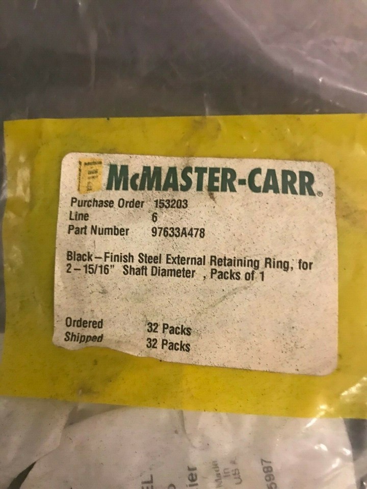 External Retaining Ring for 2-15/16" OD McMaster-Carr 97633A478 pack of ...