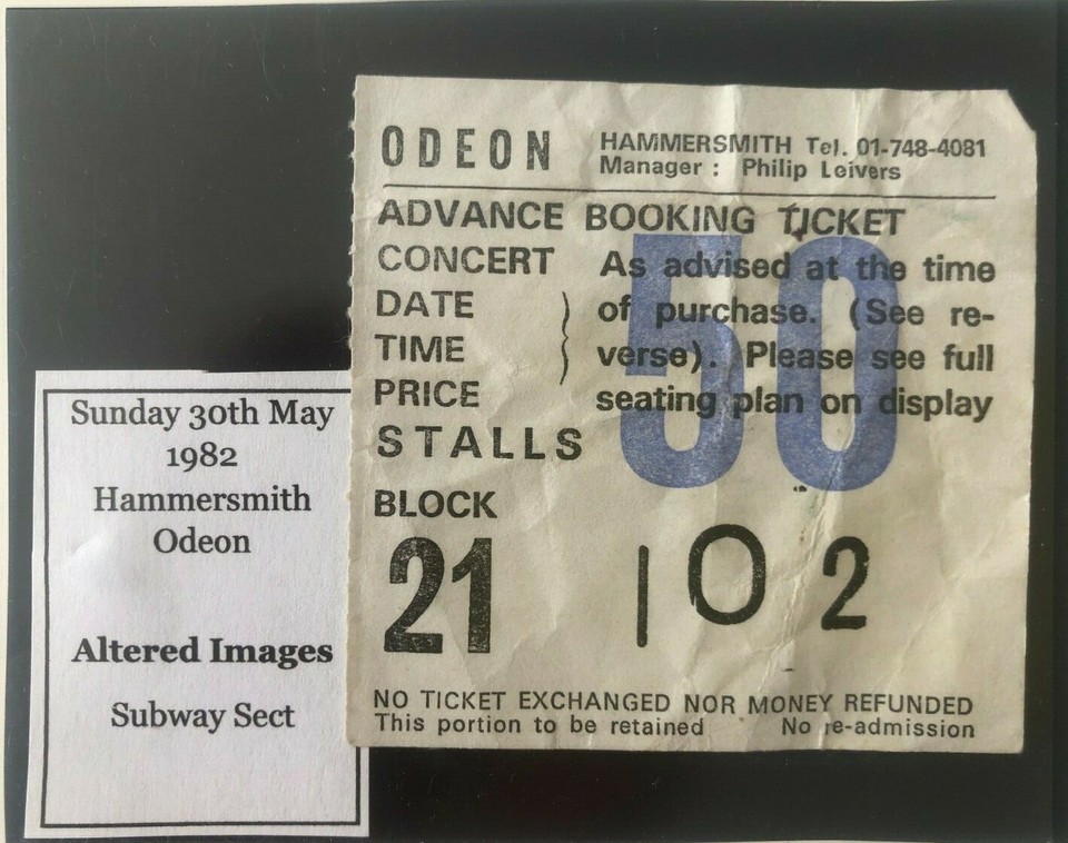 Collectors Ticket Stubs from Music Concert - Rock, Pop etc *Choose from ...