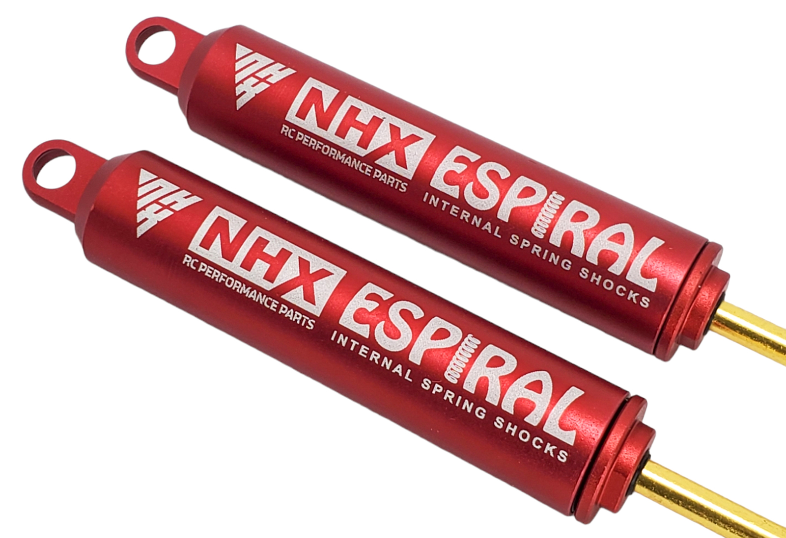 NHX RC 110mm Espiral Two Stage Internal Spring Damper Shocks (2) Red ...