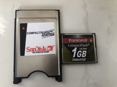 Transcend 1GB INDUSTRIAL Compact Flash +ATA PC card PCMCIA Adapter | eBay