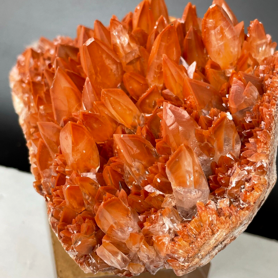 Rare Natural beautiful crystal dogtooth red calcite mineral specimen ...