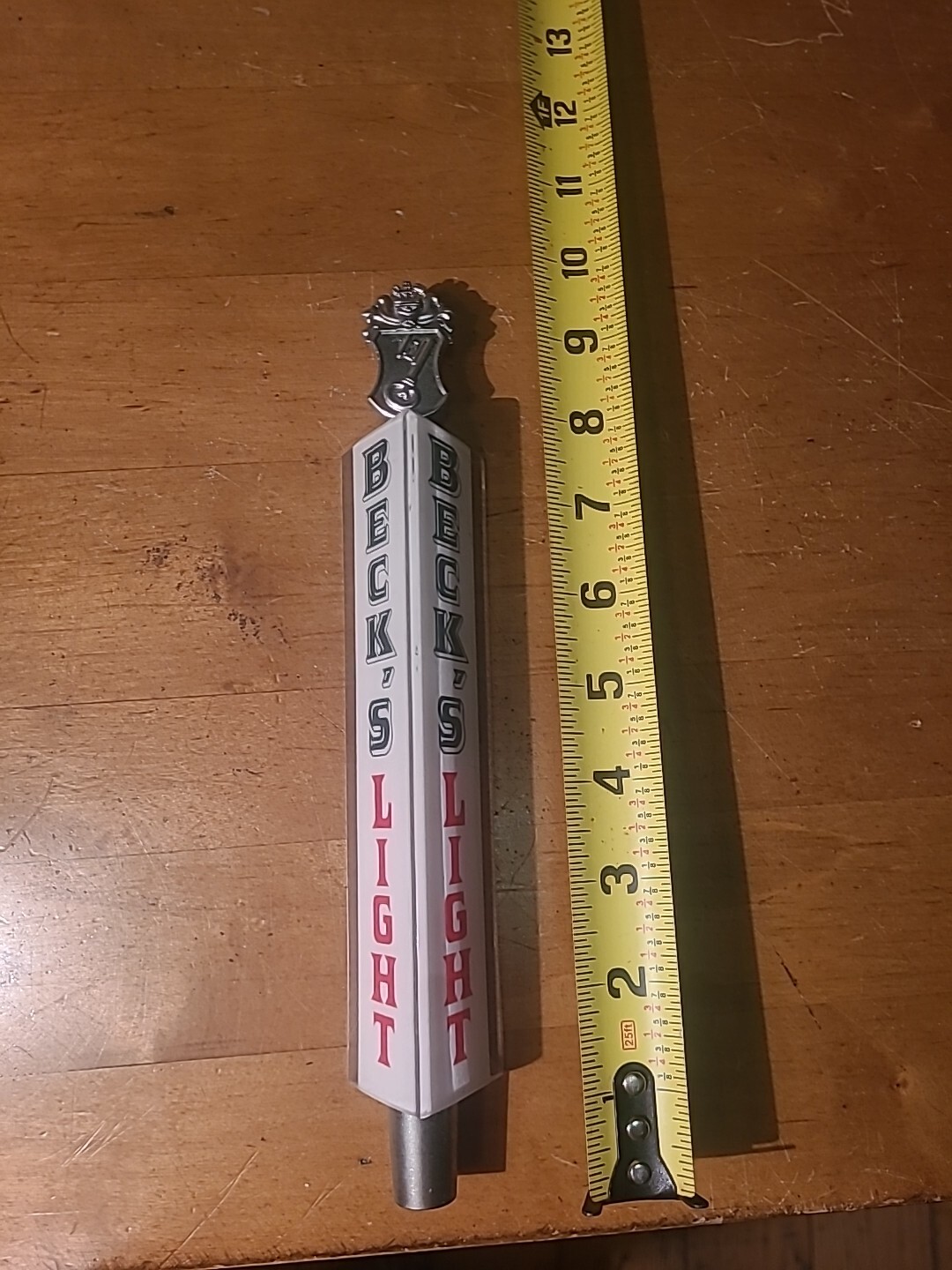 Vintage Becks Light Beer Tap Handle Acryllic Rare Metal Topper Hard To ...