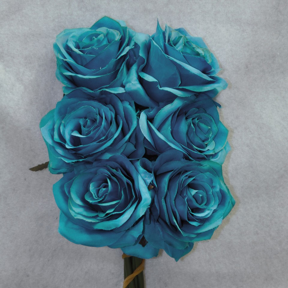 6 Open Roses Wedding Rose Silk Flower #00243763 Choose Color | eBay