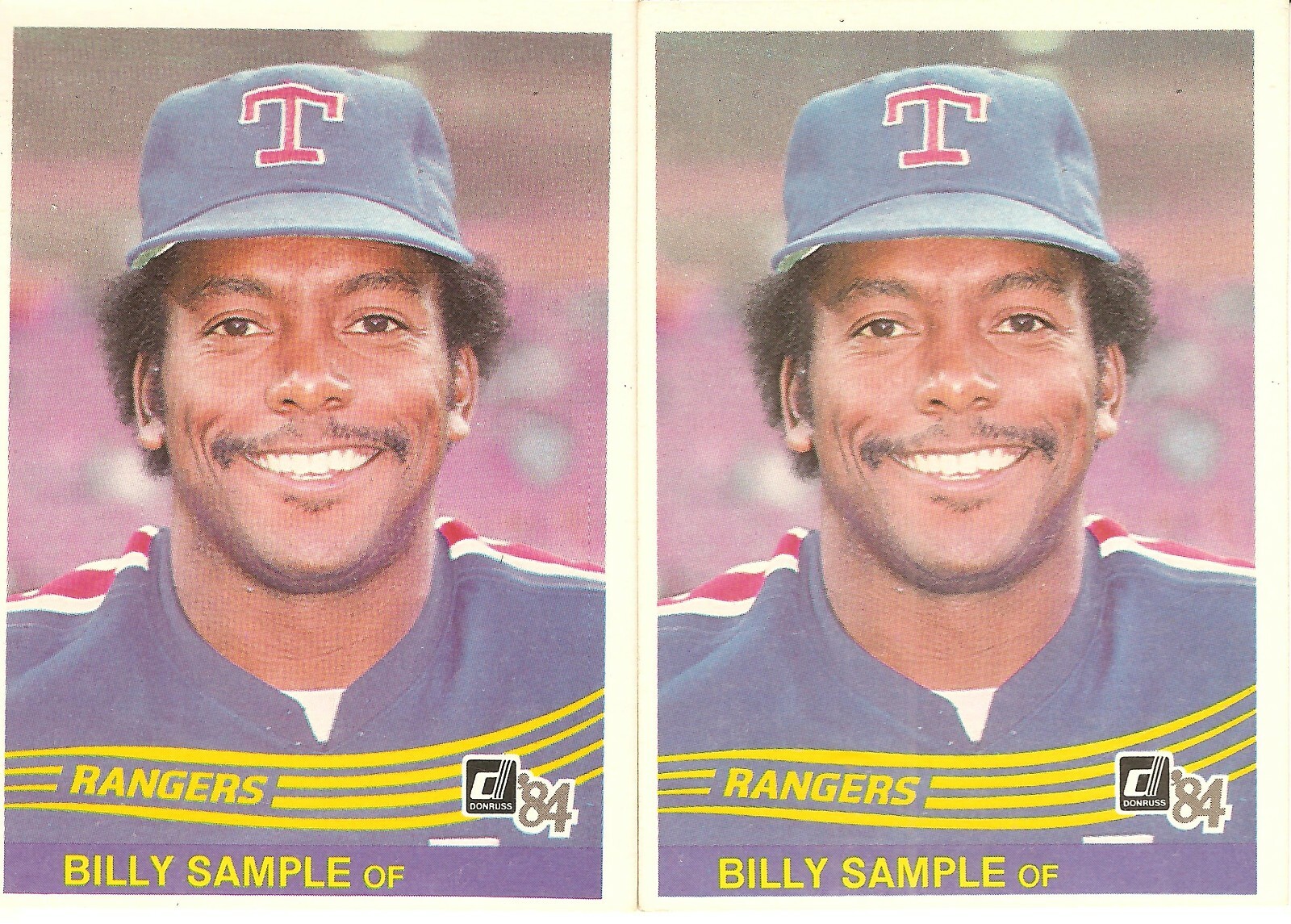 2 CARD 1984 DONRUSS BILLY SAMPLE BASEBALL CARD LOT #403 | eBay