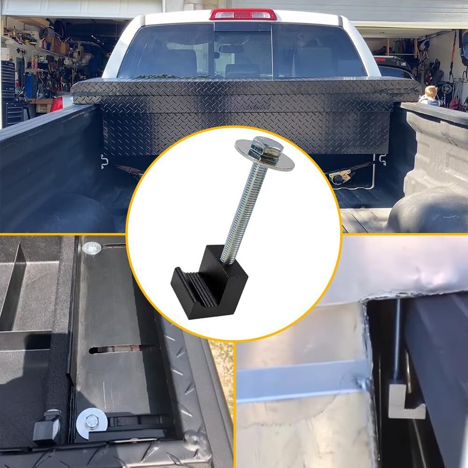 4pc Durable Tool Box Mounting Clamps with J Hooks Fits Pickup Truck ...