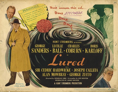 Lured (1947) Boris Karloff Horror movie poster print 2 | eBay