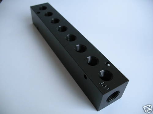 1pc Multiple Air Lines Manifold 2x 3/8" In; 8x 1/4" NPT Out MettleAir ...