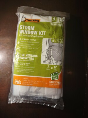 Frost King Storm Window Kit 4 Sheets 1.25 Mil Clear Polyethylene | eBay