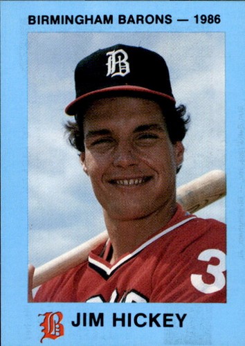1986 Birmingham Barons Team Issue #18 Jim Hickey Edinburg Texas TX ...