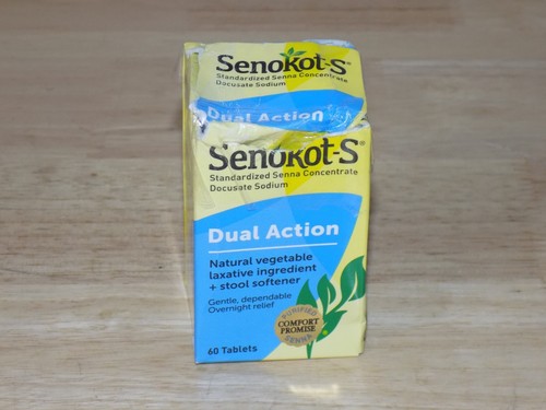 Senokot S Dual Action Laxative + Stool Softener, 60 Tablets, EXP 06/ ...