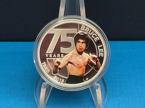 2015 Tuvalu 1oz Silver Proof - “Bruce Lee, 75 Years”. COA and Box ...
