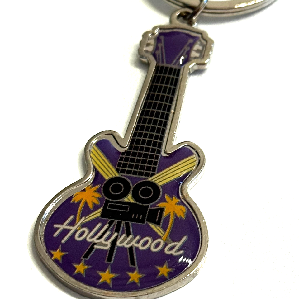 Hollywood Guitar Metal Keychain Key Ring | eBay