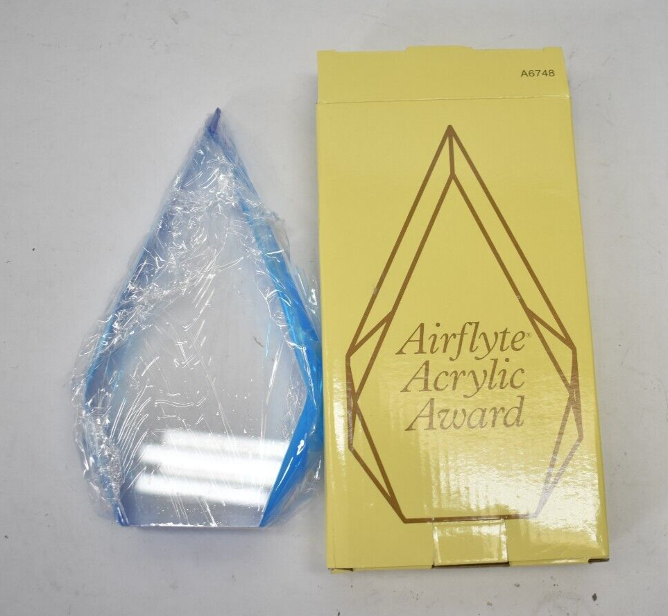 Contemporary Clear Blue Acrylic Award Accented Bevels No Engraving A6748 | eBay