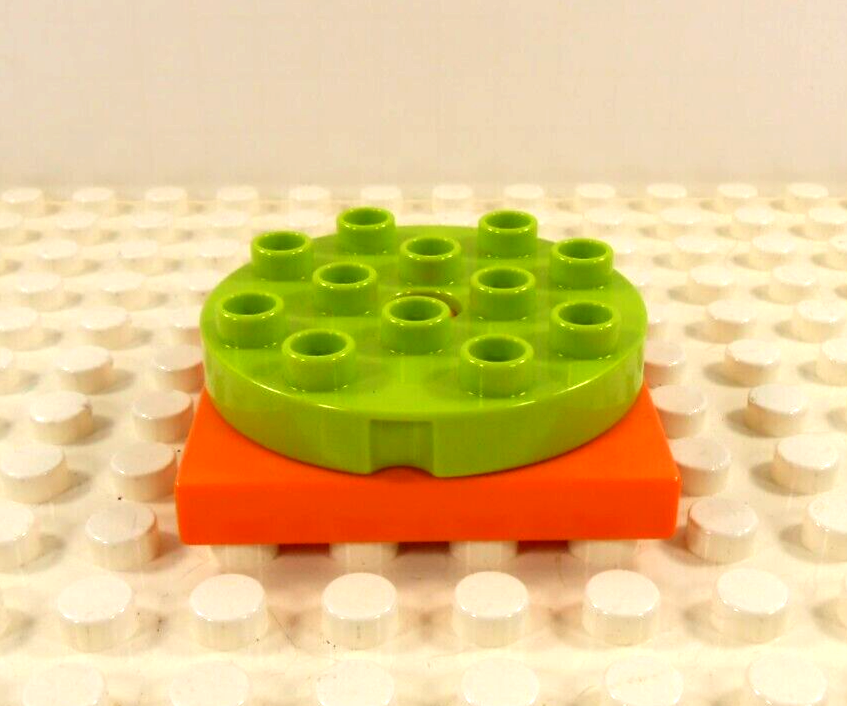 Lego Duplo Item Turntable Swivel (large round) orange/lime | eBay