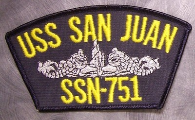 Embroidered Military Patch USS San Juan SSN-751 Navy ship NEW large 5½ ...