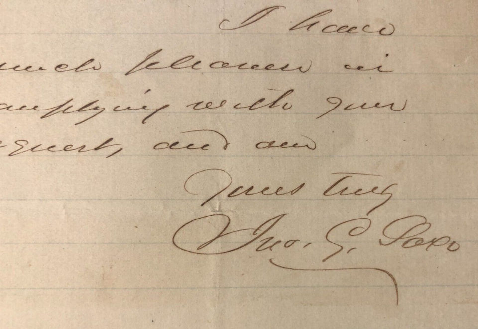 1866 John Godfrey Saxe Poet Author "Blindmen and the Elephant" Signed ...