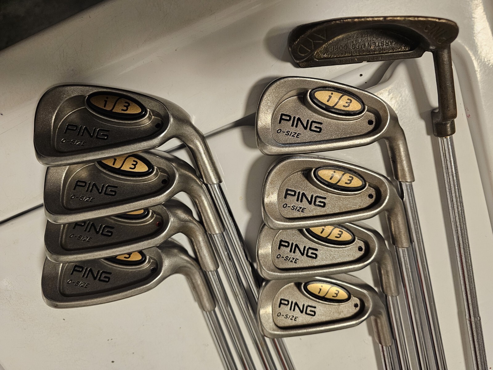 PING i3 O-Size Right Hand Irons 4-PW + UW + AYD Putter 9 Clubs, Black ...