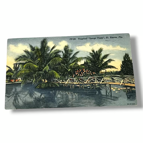 Postcard Tropical Largo Vista Ft Pierce Florida c1954 Linen Card B277 ...