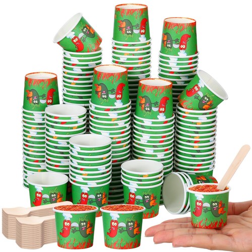 400 Pcs Chili Cook off Tasting Cups Set, 200 Pcs 2 oz Mini Chili ...
