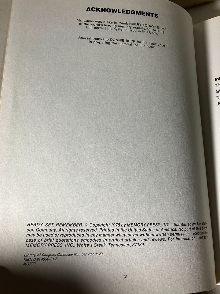 Jerry Lucas Dr. Memory Ready Set Remember & Believe lot of Home ...