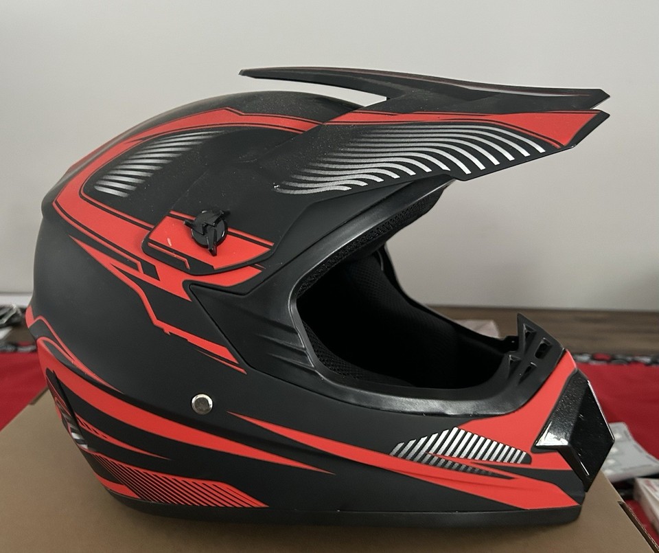 Black & Red Motocross, ATV, Motorcycle, Dirt Bike Medium Helmet | eBay